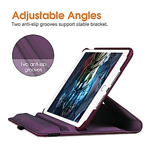 Fintie Rotating Case for iPad Mini 5th Generation 2019 / iPad Mini 4 (7.9 Inch) - 360 Degree Rotating Smart Stand Protective Back Cover, Auto Sleep/Wake Feature, Purple