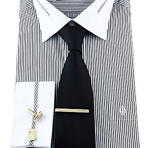 HAWSON Gold Tie Clip for Men, 2 inch /2.5inc Tie Clip with Set for Men's Necktie, Cufflinks with Tie Clip Set for Men, Tie Bar Clip Set Gift Set for Father, Brother, Husband