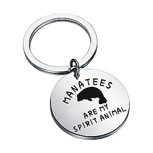 Lywjyb Birdgot Manatees Are My Spirit Animal Keychain Funny Animal Lover Gift (Manatees ky)