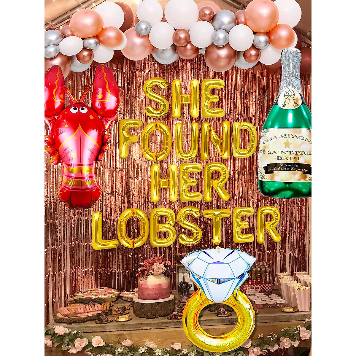 53 PCS She Found Her Lobster Bachelorette Decorations Friends Themed Bachelorette Party Favors Bridal Shower Bachelorette Balloons Engagement