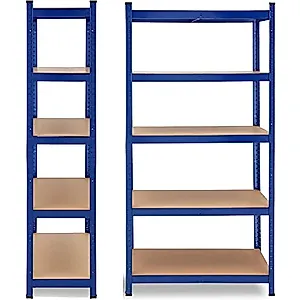 5-Tier Meta Garage Shelving,Heavy Duty Storage Shelves for Garage Storage,875kg Capacity Adjustable Metal Shelves for Storage Shelving, Heavy Duty Shelving, Industrial Storage Racks,148x70x30cm