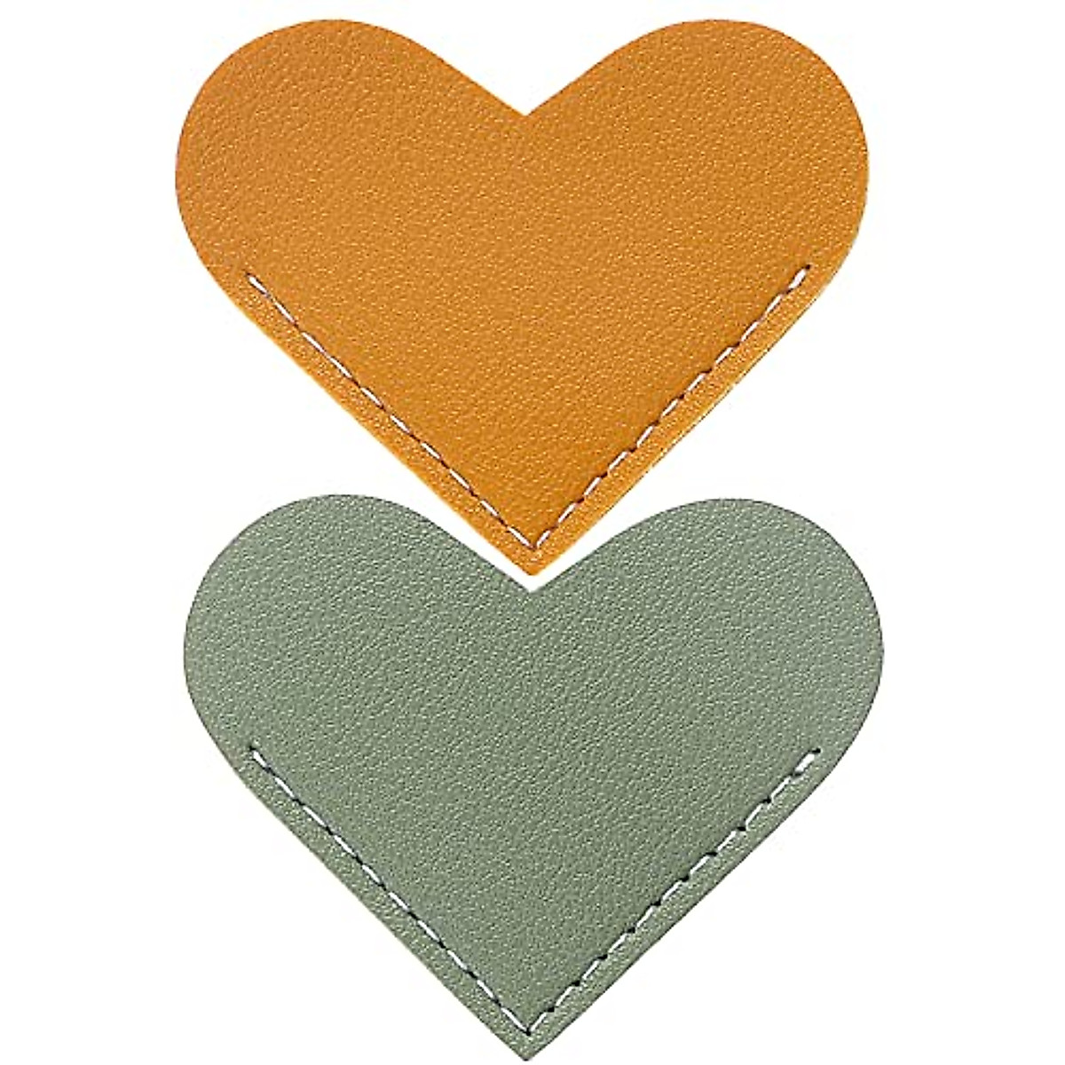 Leather Heart Bookmark,2 pcs Book Marks for Women,Book Accessories for Reading Lover,Handmade Bookmarks for Book Lovers,Page Corner for Women