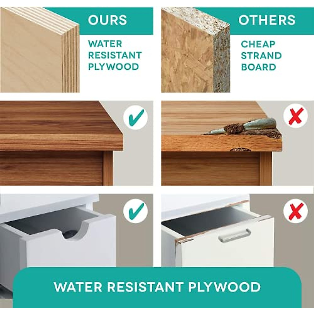 Fine Fixtures - Modern White 24" Bathroom Vanity Set, Satin Brass Hardware, Vireous China Sink Top