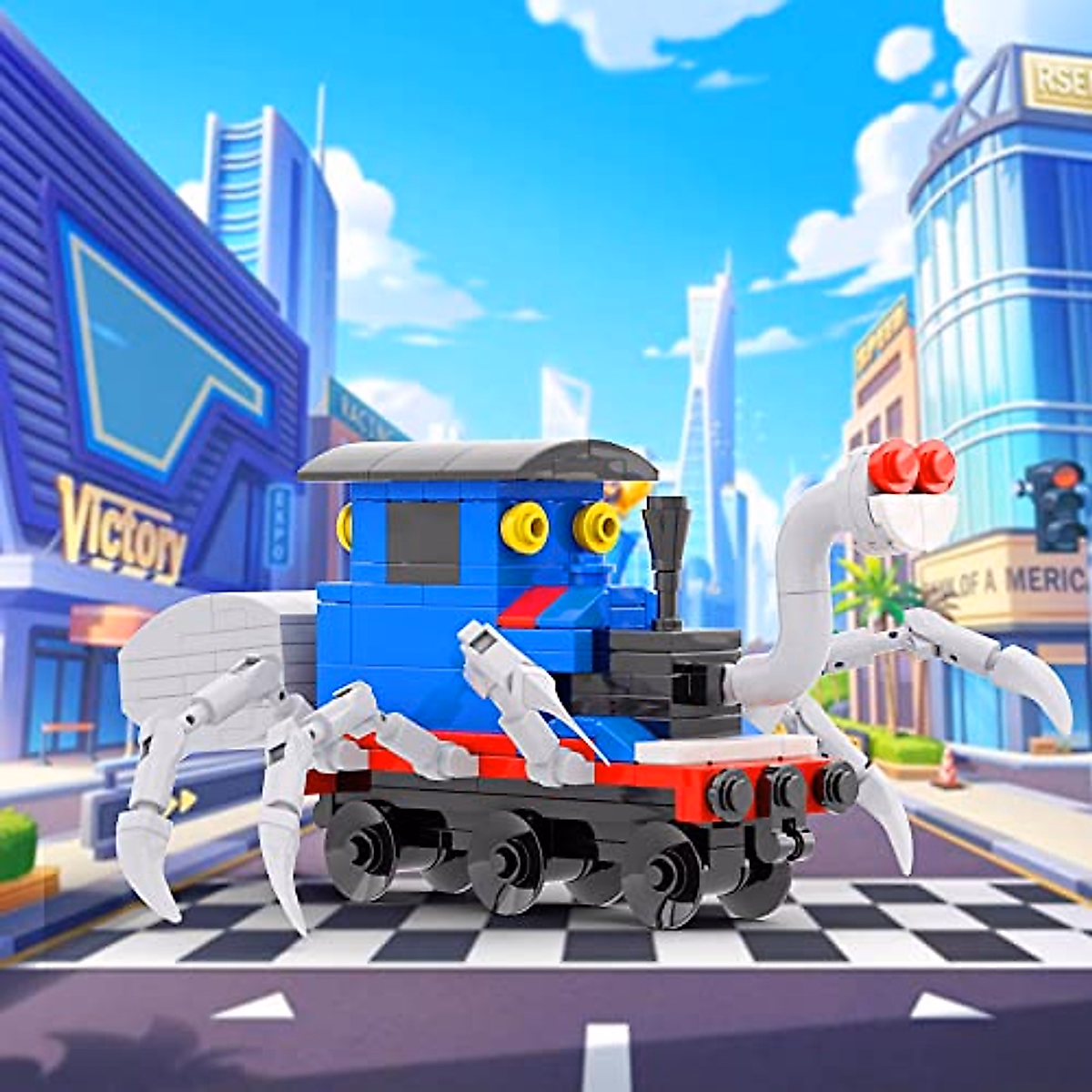 Lebebe Chooo Charlees Spidder Train Building Blocks, STEM Animals Vehicle Action Figure Model Toy, Horror Game Forest Spidder Monster, Easter Day Halloween Birthday Gifts for Kids,Adults (199 Pieces)