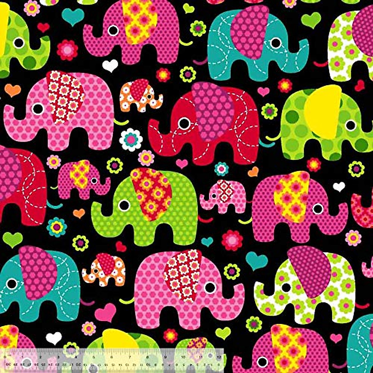 Elephants Anti-Pill No-Sew Throw Fleece Fabric Kit (50x60)