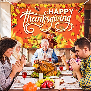 KatchOn, Happy Thanksgiving Banner - XtraLarge, 72x44 Inch | Happy Thanksgiving Backdrop, Thanksgiving Decorations Banner | Thanksgiving Party Decorations, Fall Decorations | Thanksgiving Wall Banner