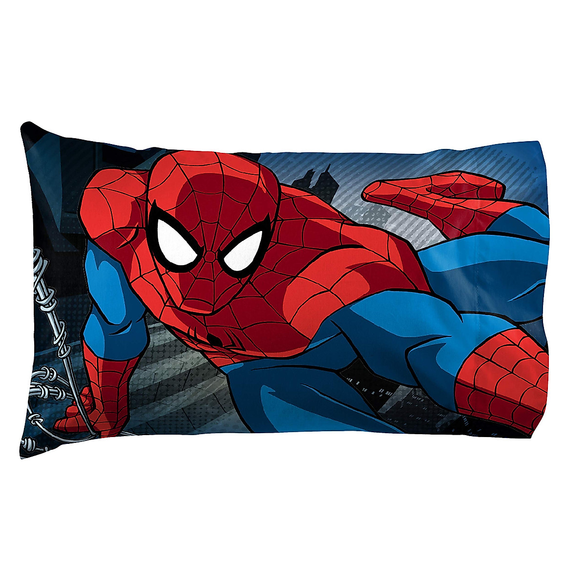 Jay Franco Marvel Spiderman Burst Full Sheet Set - 4 Piece Set Super Soft and Cozy Kid’s Bedding - Fade Resistant Microfiber Sheets (Official Marvel Product)