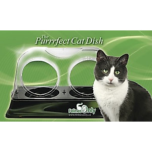 Felines Only - the Purrrfect Cat Dish - Veterinarian Designed Cat Feeding Bowl that Keeps Dogs Out of the Cat Food