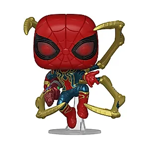 Funko Pop! Iron Spider with Gauntlet (Glow) Exclusive. Clear Slip Protector and Box Include
