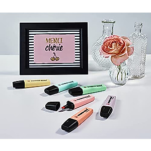 STABILO Highlighter BOSS ORIGINAL - Essential Pastel Pack of 5 - Mint Green, Turquoise, Lilac Haze, Pink Blush & Creamy Peach