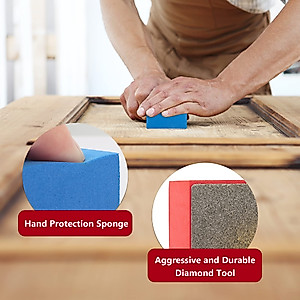 SZSYD 4Pcs Diamond Hand Polishing Pads for Sanding Ceramics Glass Tile Concrete Stone Marble Granite, 60#, 100#,200#,400# (Plane)