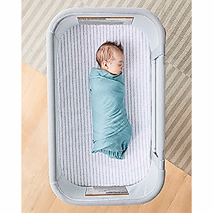 Skip Hop Baby Bassinet, Cozy Up 2-in-1 Bedside Sleeper & Bassinet, Grey