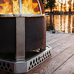 Breeo Base X24 (25.6 Inch) | Fire Pit Deck Protector | Stainless Steel | USA Made
