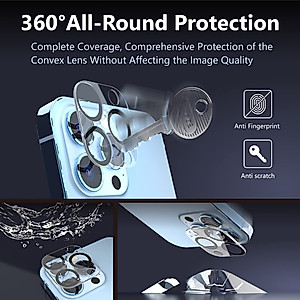 MANTO 3 Pack Screen Protector for iPhone 13 Pro Max 6.7 inch and 2 Pack Camera Lens Protector, HD Clear Full Coverage Premium Tempered Glass Film, 9H Hardness, Bubble Free, Easy Install Tool