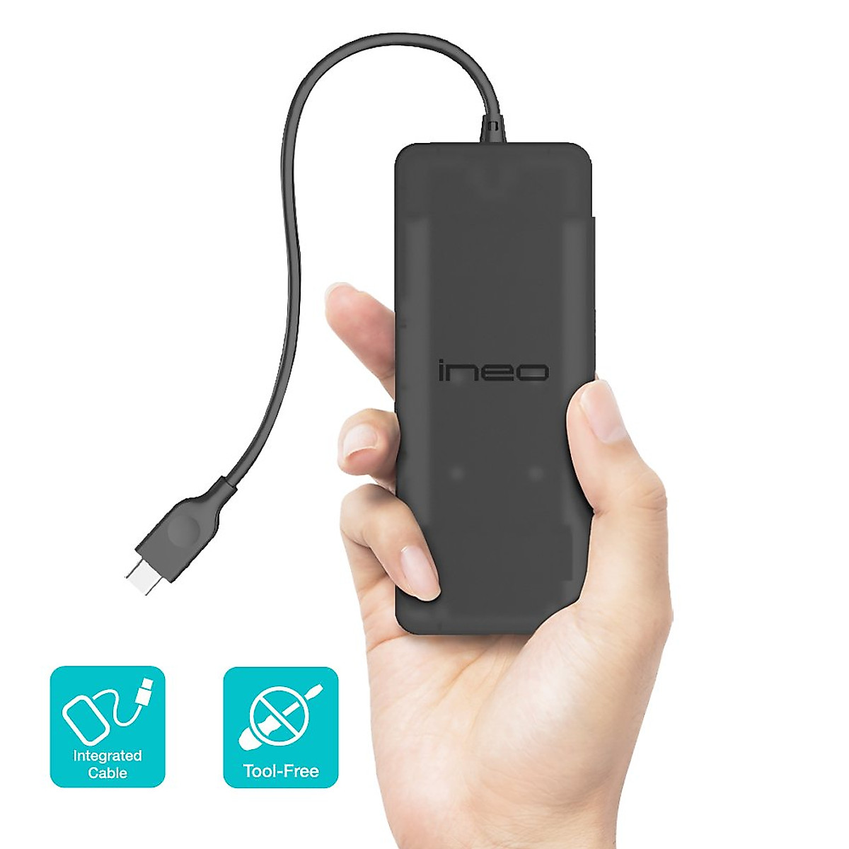 ineo M.2 NVMe (PCIe) SSD Tool-Free Enclosure to USB 3.2 Gen 2 Type C [C2575 M2 NVMe]