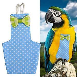 Leftwei Romantic Valentine's Day Diaper Birds Nappy, Parrot Diaper, Nappy, Pet Bird Clothes, Flying Bowknot Costume, for Household(Blue, S Code)