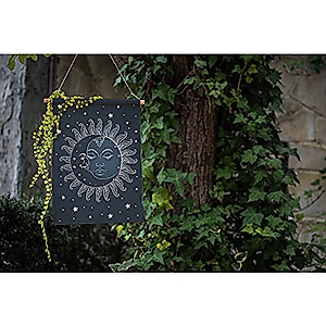 Moslion Sun Moon Garden Flags Double Sided Moon Kiss The Sun Star Blue Yard Flag 12.5x18 Inch Burlap Banners Home Decorative Outdoor Villa
