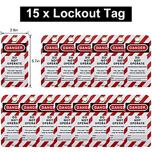 Lockout Tagout Kit Electrical Loto - Group Lockout Hasps, Lockout Tags, Safety Padlocks with Number, Nylon Ties with Pocket Bag(Red Kit)