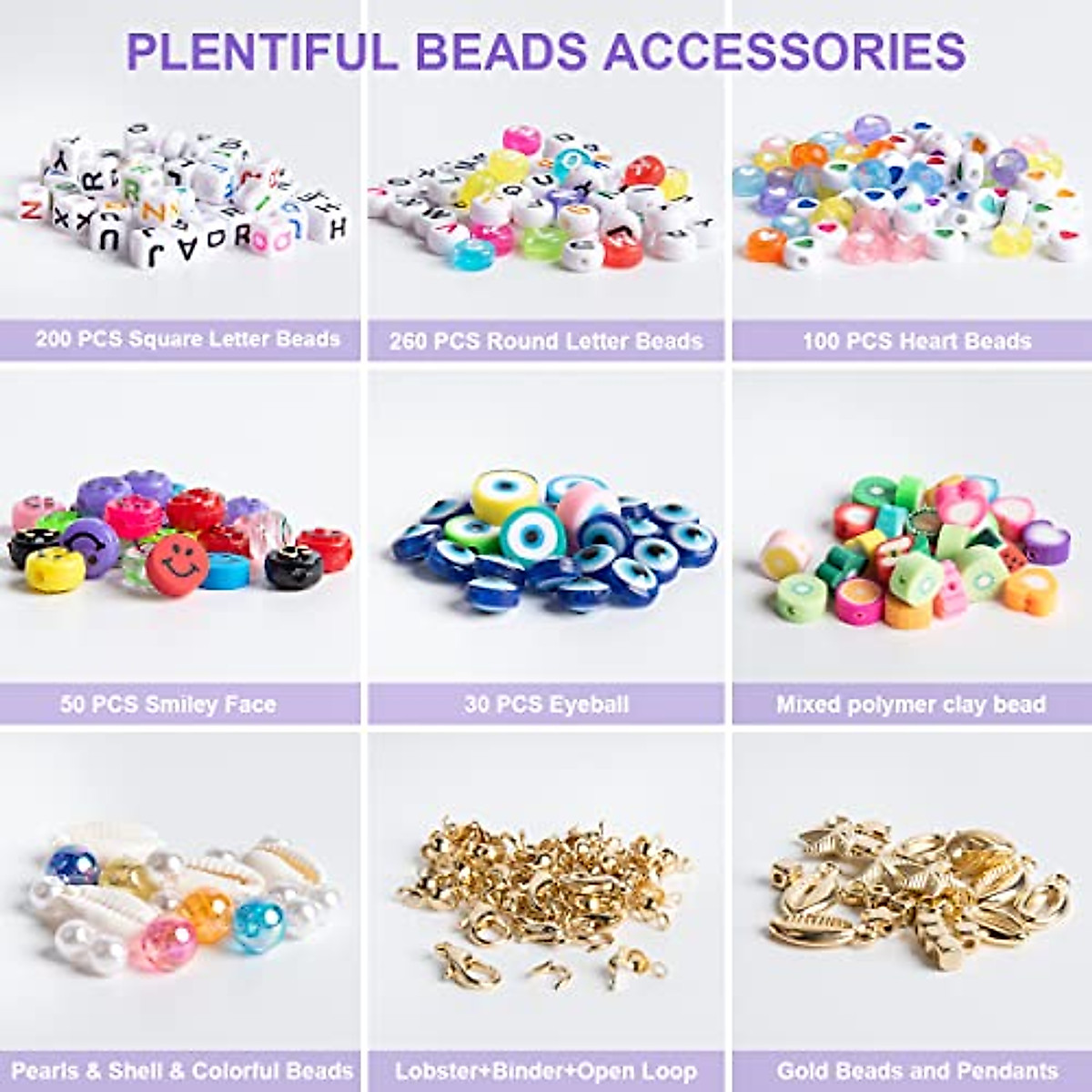 JOJANEAS Bracelet Making Kit - 6800 PCS Beads Bracelet Kit Arts and Crafts for Kids - Jewelry Making Kit Crafts for Girls Adults - Bracelet Making Toys Gifts for Girls Teen Girls (48 Grids)