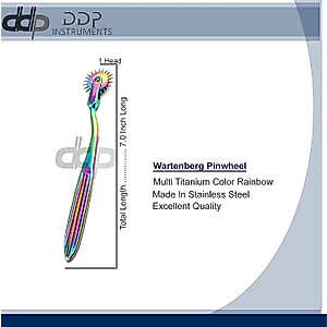DDP Wartenberg Pin Wheel Pinwheel Single Head Diagnostic Multi Color Rainbow