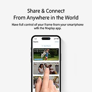 Nixplay 10.1 inch Touch Screen Digital Picture Frame with WiFi (W10K) - Wood Effect- Unlimited Cloud Photo Storage - Share Photos and Videos Instantly via Email or App - Preload Content