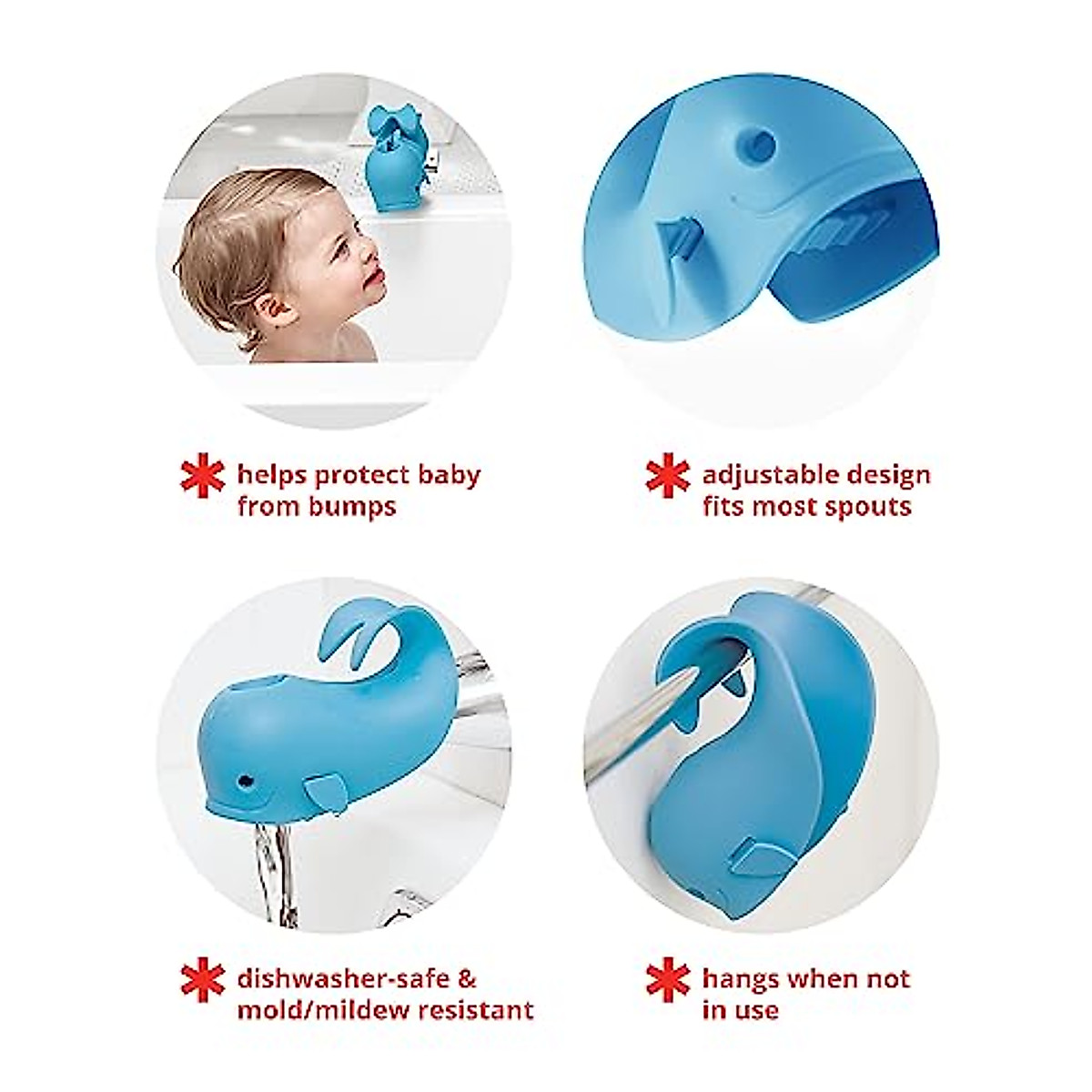 Skip Hop Baby Bath Spout Cover, Universal Fit, Moby, Blue