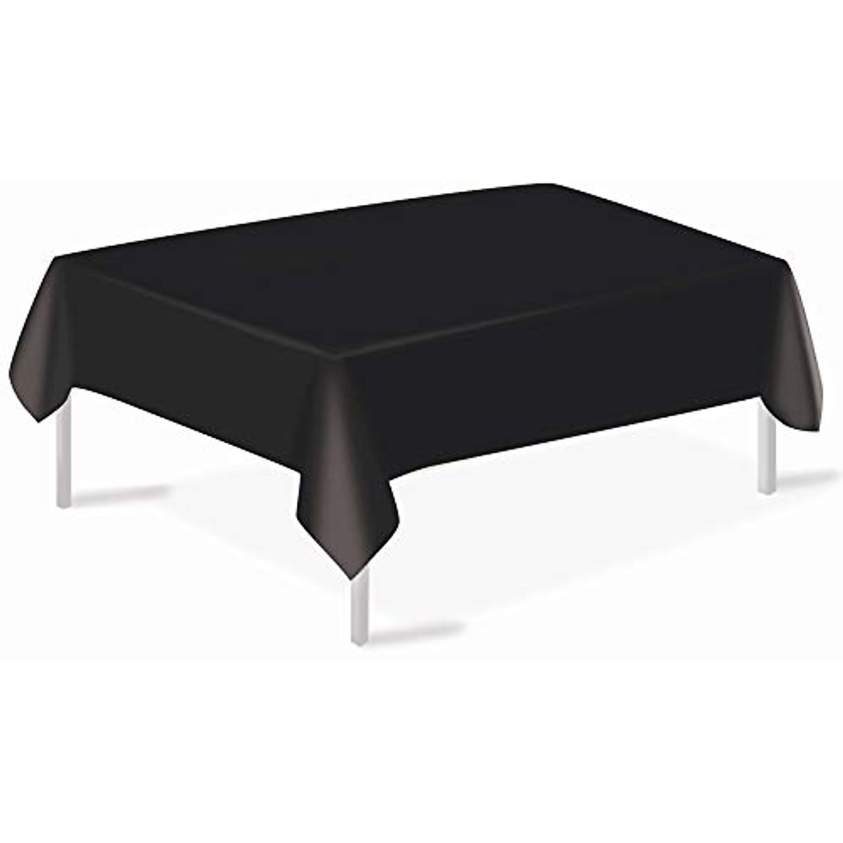 Black Plastic Tablecloths 3 Pack Disposable Table Covers 54 x 108 Inches Shower Party Tablecovers PEVA Vinyl Table Cloths for Rectangle Tables up to 8 ft and Picnic BBQ Birthday Wedding Banquet