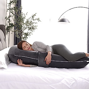Pregnancy Pillow for Sleeping - Maternity Pillow for Pregnant Women Full Body Pillows - Support for Back, Hips, Legs, H-Shaped Pregnancy Pillow with Removable Washable Velvet Cover