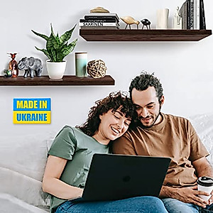 Wood Floating Shelves Set of 2-Rustic Shelf 24 inch Wide Wooden Wall Shelves for Living Room Bedroom Kitchen Bathroom Farmhouse Brown Color 24"x6.5"