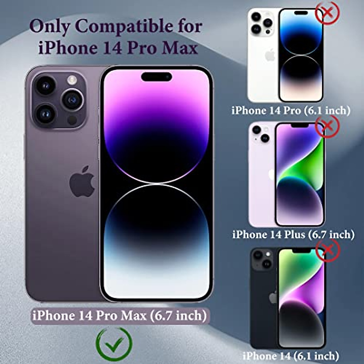 Owncase for iPhone 14 Pro Max Case Magnetic [Compatible with Magsafe] Full Camera Lens Protection & Electroplate Reinforced Corners Shockproof Soft TPU Case for iPhone 14 Pro Max, Dark Purple