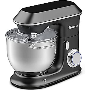 Stand Mixer, Zuccie 660W 6-Speed Tilt-Head Food Mixer, 8L Mixers Kitchen Electric Stand Mixer with Dough Hook, Wire Whip, Beater & Splash Guard (8.5QT, Black)