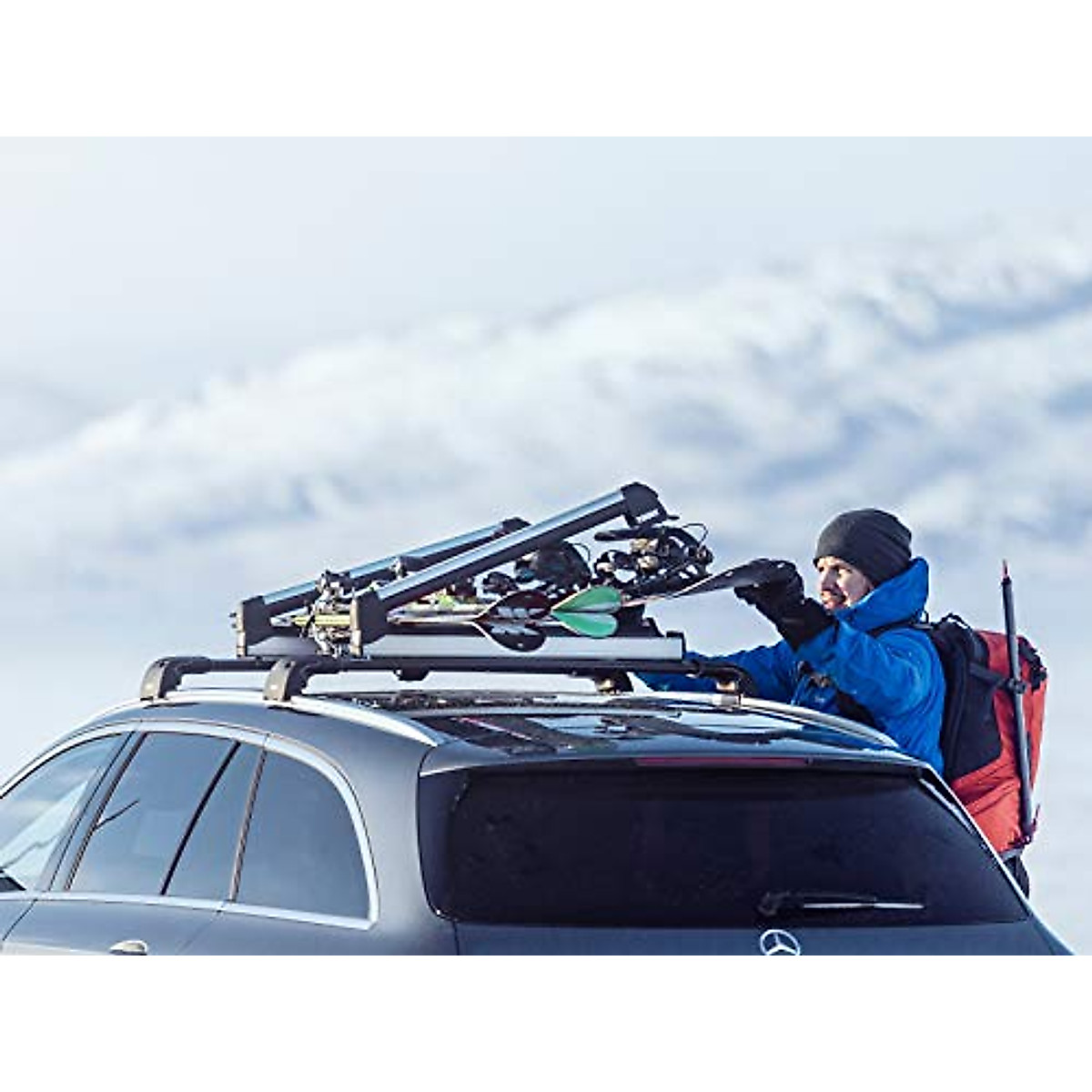 Thule SnowPack Ski/Snowboard Rack, Medium (4 Pr/2 Boards), Black