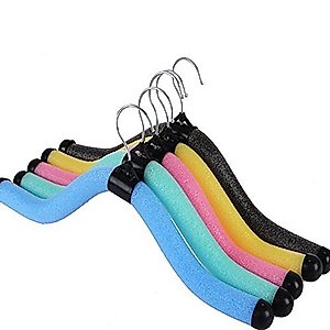 esowemsn 5Pcs Foam Cover Garment Protector Hangers Shoulder Guards Adjustable/Bendable Anti-Skid for Dry Cleaning & Laundry (Random Color)