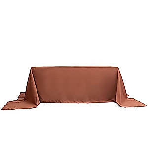 Balsa Circle 90x156-Inch Terracotta Rectangle Polyester Tablecloth Table Cover Linens for Wedding Party Events Kitchen Dining