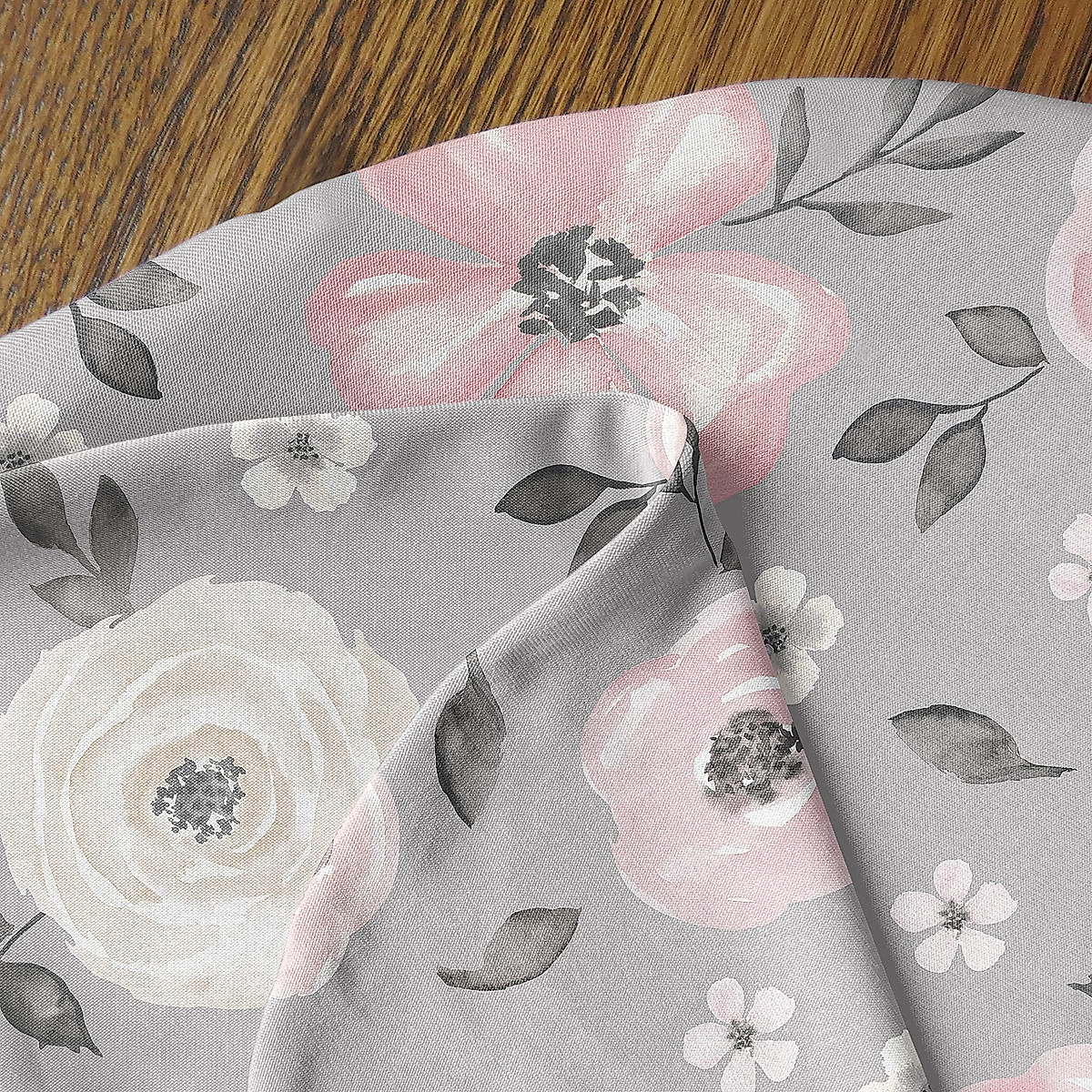 Sweet Jojo Designs Grey Watercolor Floral Baby Girl Cocoon Beanie Hat Set Jersey Stretch Knit Sleeping Bag Infant Newborn Nursery Sleep Wrap Sack - Blush Pink Gray Shabby Chic Rose Flower Farmhouse
