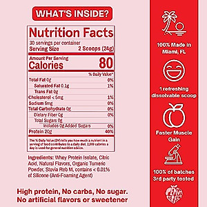 Peach Perfect Protein Juice | 30 Servings | Protein Powder for Women, Muscle Builder & Weight Management, Pineapple Mango, Meal Replacement Shake, Protein Water, Clear Whey, Booty Building Protein