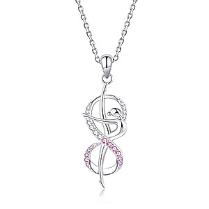 JXJL irls Gymnastics Pendant Necklace for Team Members Teens Sterling Silver Infinity Gymnast Jewelry Graduation X'mas Birthday Gift for Women