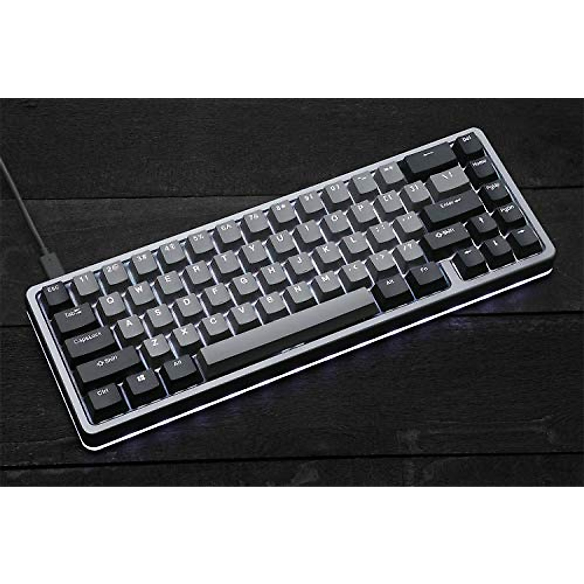 DROP ALT High-Profile Mechanical Keyboard — 65% (67 Key) Gaming Keyboard, Hot-Swap Switches, Programmable Macros, Backlit RGB LED, USB-C, Doubleshot PBT, Aluminum Frame (Kaihua Speed Silver, Gray)