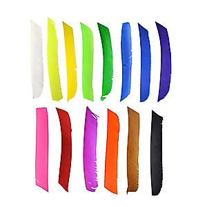 HNZMDY 50 Pcs Archery Arrow Fletching Spiral Wrap Full Length Arrow Feather 7~10" Right Wing and Left Wing for Flu Flu Arrows (Left wing, Blue)