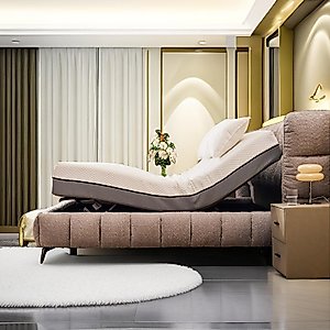 King Size Adjustable Metal Bed Frame with Head and Foot Incline, Zero Gravity, Ergonomic Electric Adjustable Bed Base with Wireless Remote Control and Quiet Motor, Smart Bed, Quick Assembly (King)