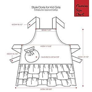 NEOVIVA Children Kitchen Aprons for Girls with Pocket for Matching Mother and Daughter Apron Set, Style Doris, Floral Lollipop Red