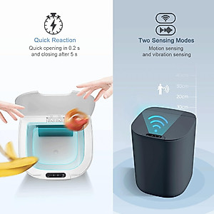 XMHSSFF Sensor Trash Can Automatic Trash Can Garbage Can 16L,Touchless Rubbish Box with Auto Seal Lid for Office Bedroom Washroom Indoor Small Trash Can, White