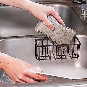7Penn Kitchen Sink Caddy - 6.5in Sink Sponge Holder, Kitchen Sink Organizer Dish Cleaning Brush Caddie Dish Brush Holder