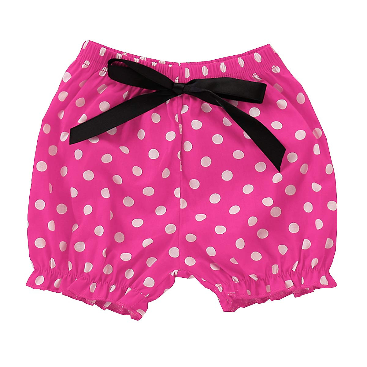 ODASDO Infant Baby Girl 1st First Birthday Cake Smash Outfit Cotton Short Sleeve T-shirt Top Polka Dots Shorts Pants Ear Bowknot Headband 3pcs Clothes Set Photo Props Hot Pink 12-18 Months