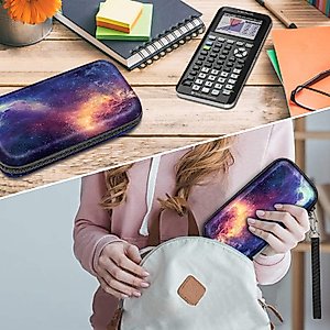 Graphing Calculator Carrying Case for TI-84 Plus CE, Fintie Hard EVA Shockproof Protective Box for TI-84 Plus/TI-83 Plus CE/Casio fx-9750GII (Galaxy)