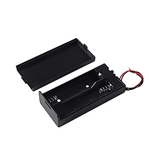 2Pcs18650 Battery Storage Case 2 Slots x 3.7V for 2x18650 Batteries Holder Box Container with ON/Off Leads and Switch