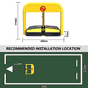Smart Lock Parking Bollard, Parking Space Lock Folding Parking Barrier, Car Park Driveway Guard Saver Automatic Barrier Remote Controlled for Home, Business, Office