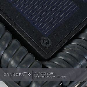 Grand patio Outdoor Solar-Powered Floor Lamp Weather-Resistant Wicker Woven Lights for Deck, Garden, Lawn, Driveway, Pool, Porch - Medium Crossover