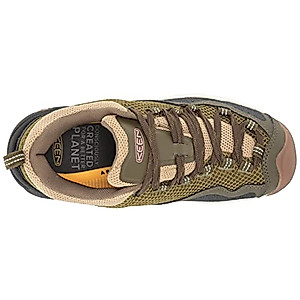KEEN Women's Wasatch Crest Vent Breathable Hiking Sneakers, Olive Drab/Pink Icing, 7