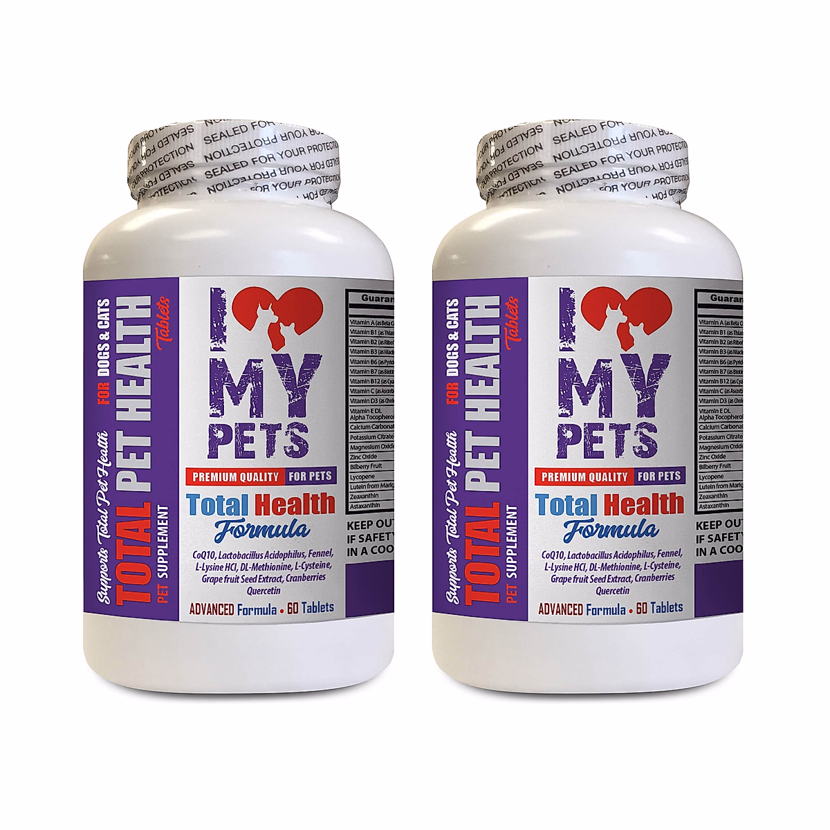 Joint Treats for Cats - Pets Total Health Formula for Dogs and Cats Supplement - Vitamins for Cats Senior Cats - 2 Bottles (120 Treats)